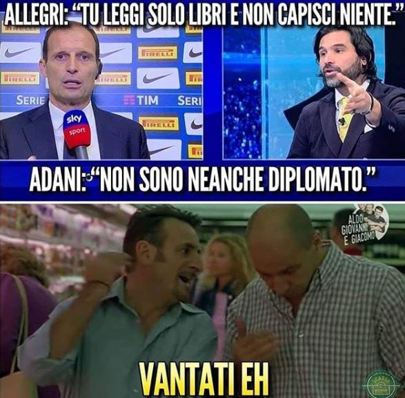 I migliori meme sulla lite Allegri-Adani | Foto - Sportmediaset